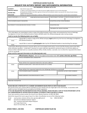 Fillable Online Request for Autopsy Report and Supplemental Information ...