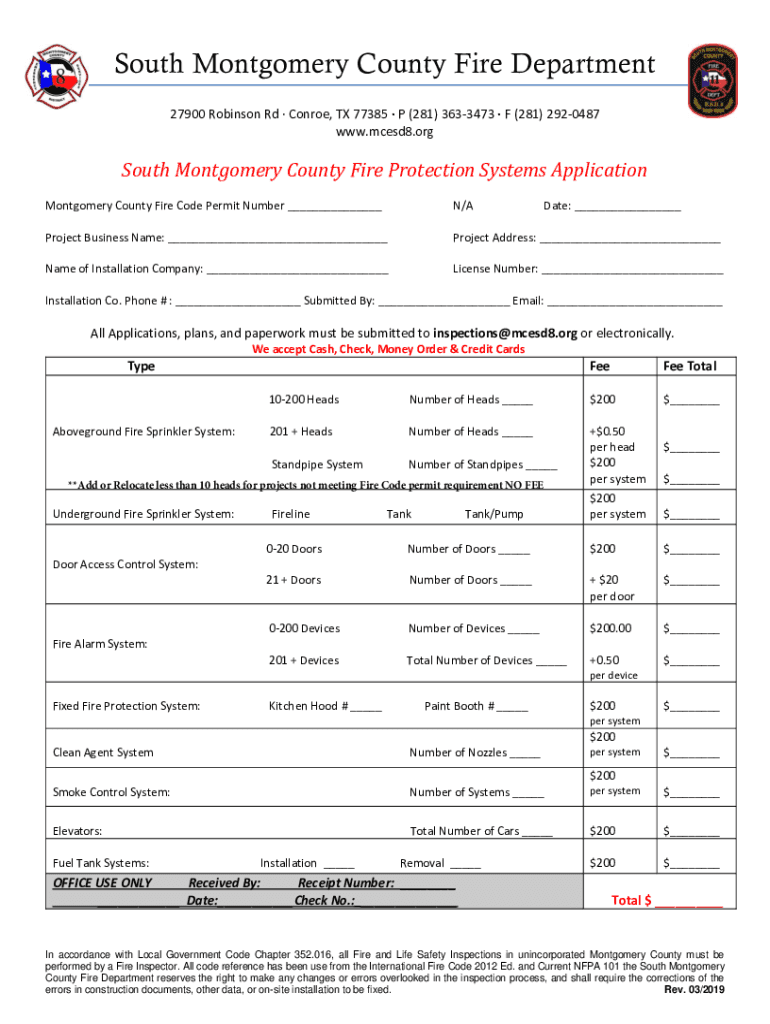Fillable Online Fire Inspection Forms - South County Fire Department ...