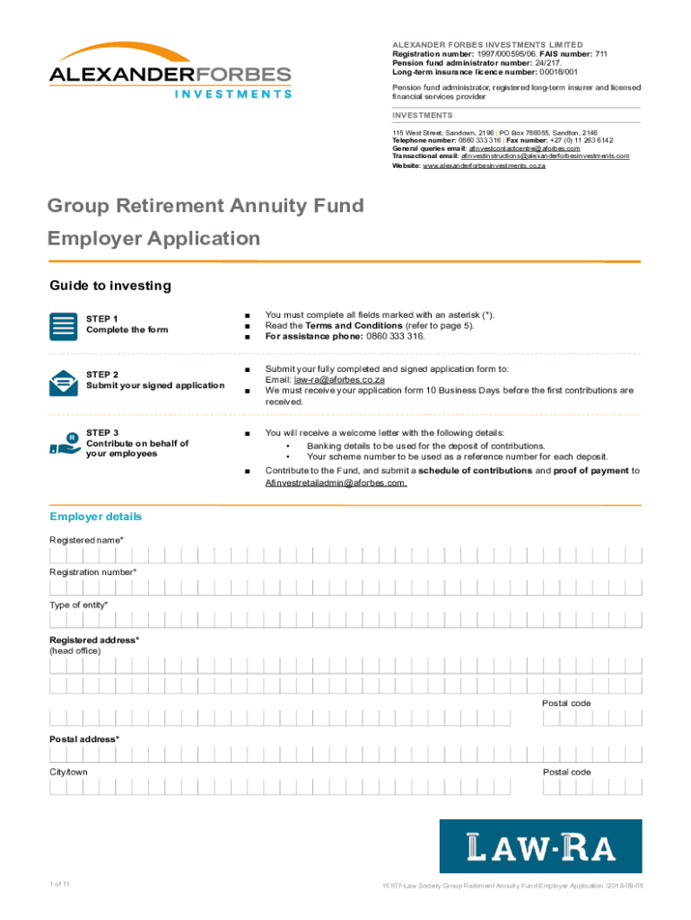 Fillable Online Group Retirement Annuity Fund Employer Application Fax ...