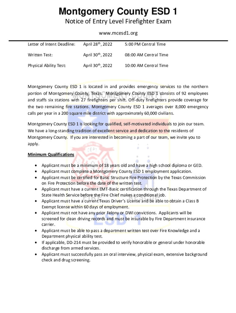 Fillable Online Fillable Online Montgomery County ESD 1 Fax Email Print ...