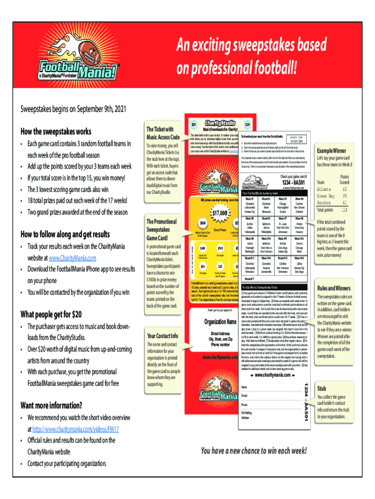 Fillable Online FootballMania - a unique fundraiser based on the ...