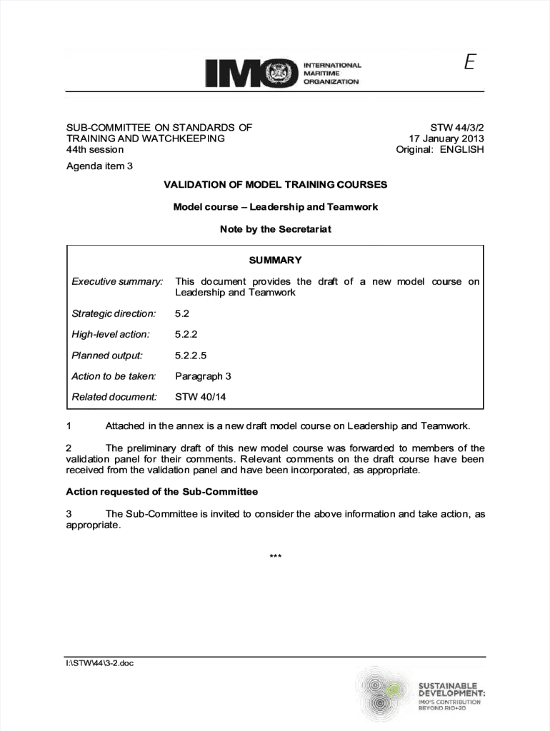 Fillable Online Sub-Committee on Human Element, Training and ... Fax Email Print - pdfFiller