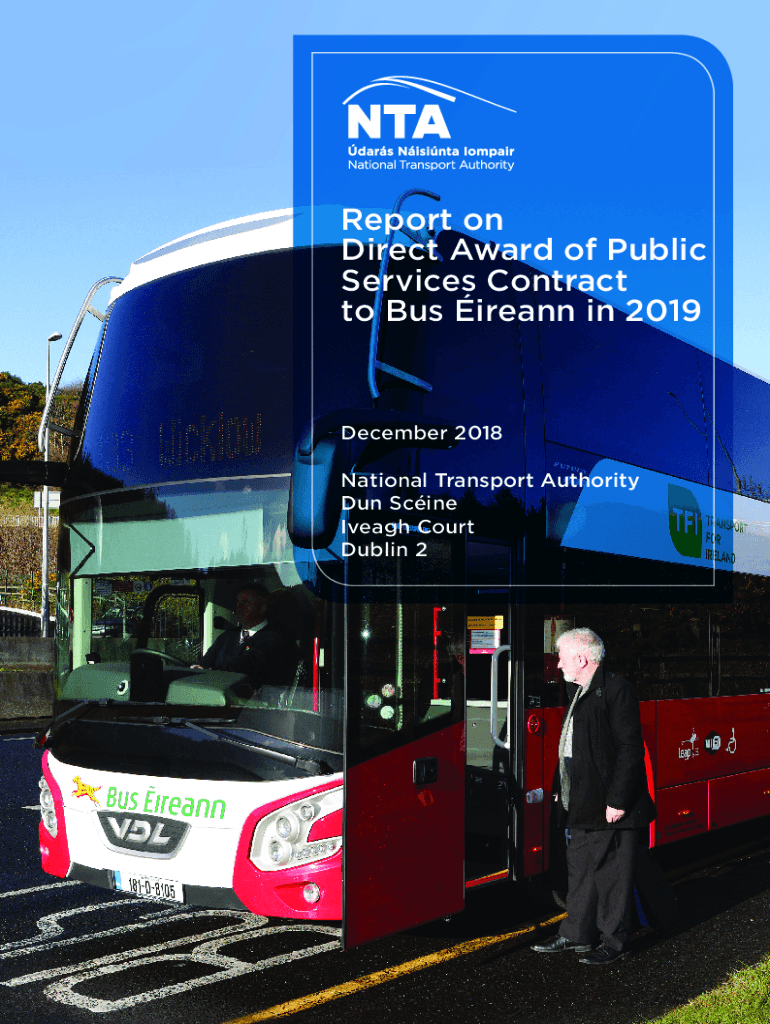 Fillable Online Report on Direct Award of Public Services Contract to ...