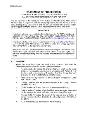 Fillable Online Form LAA 1190 Statement of procedure Fax Email Print ...
