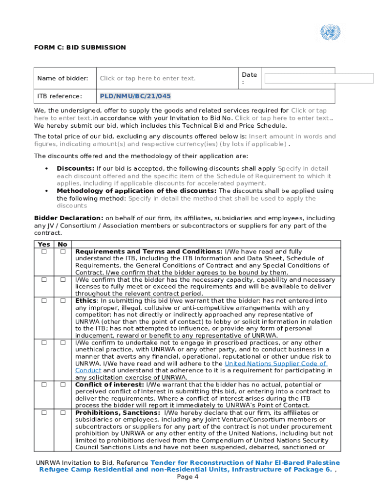i: bid security - UNRWA Doc Template | pdfFiller