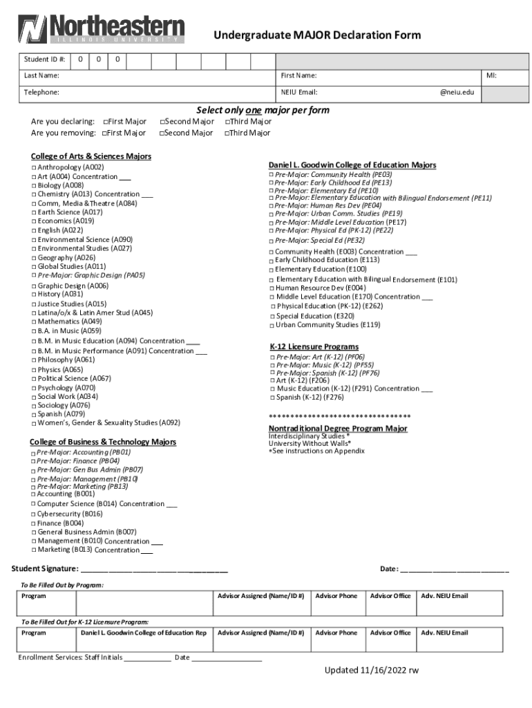 Fillable Online Declaration of major/minor form - Mount Allison ...