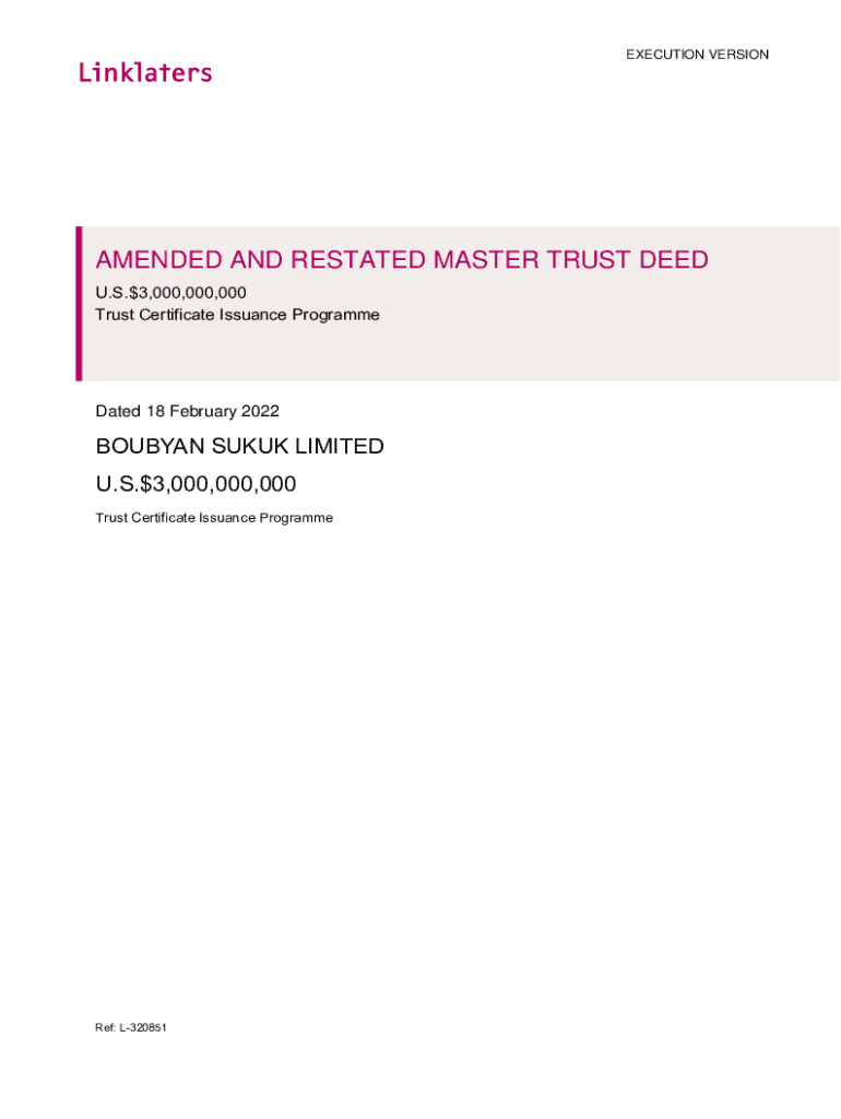 Fillable Online AMENDED AND RESTATED MASTER TRUST DEED Fax Email Print - pdfFiller