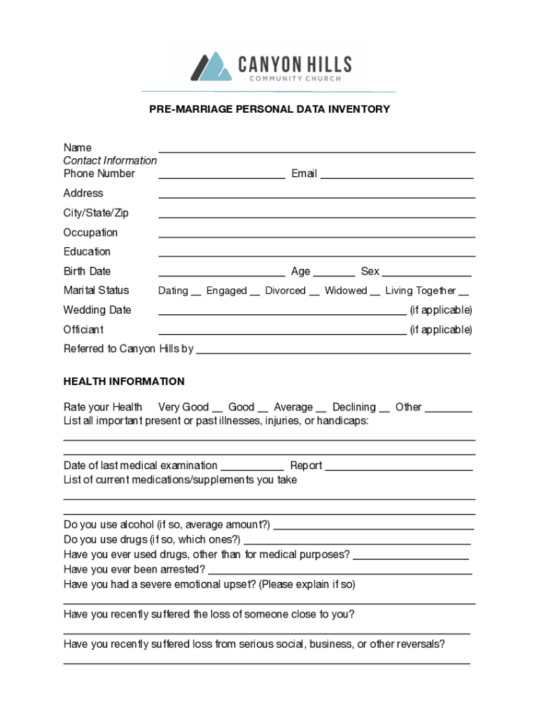 Fillable Online Personal Data Inventory - Yorkshire - C.H.O.I.C.E.S ...