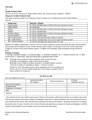 Fillable Online Tariff sheet - Zerodha Broking Limited - Amazon S3 Fax ...