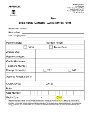 Fillable Online Credit Card Authorization Form Visa or MasterCard Only ...