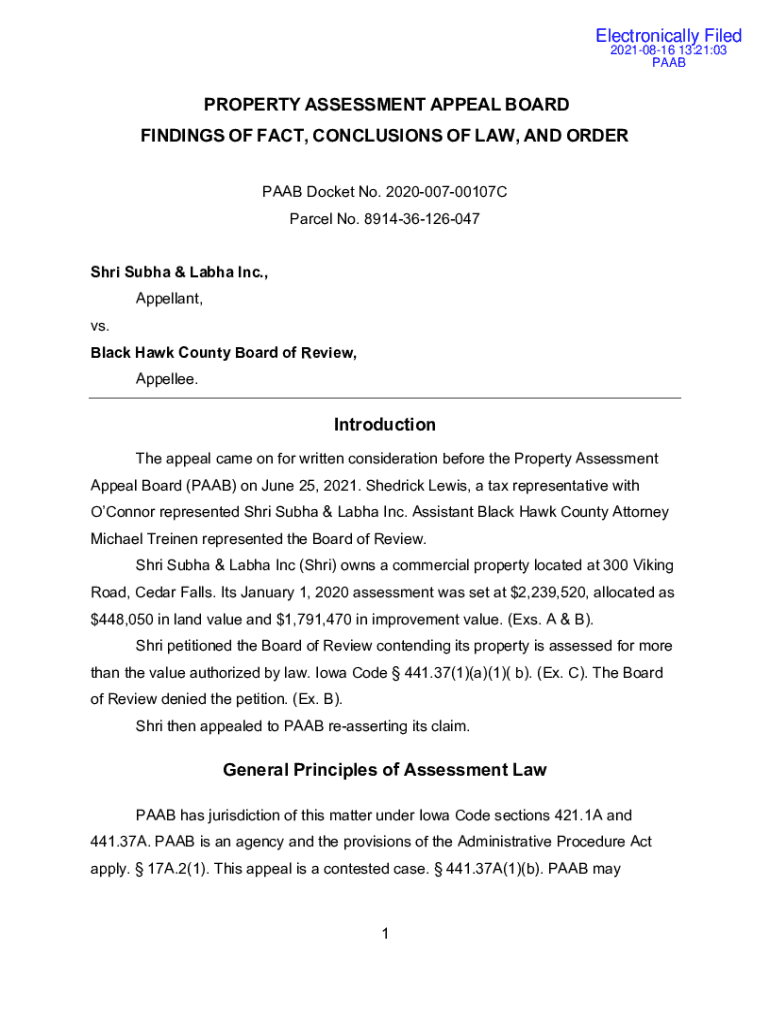 Fillable Online paab iowa ARB: Filing an Appeal Fax Email Print - pdfFiller