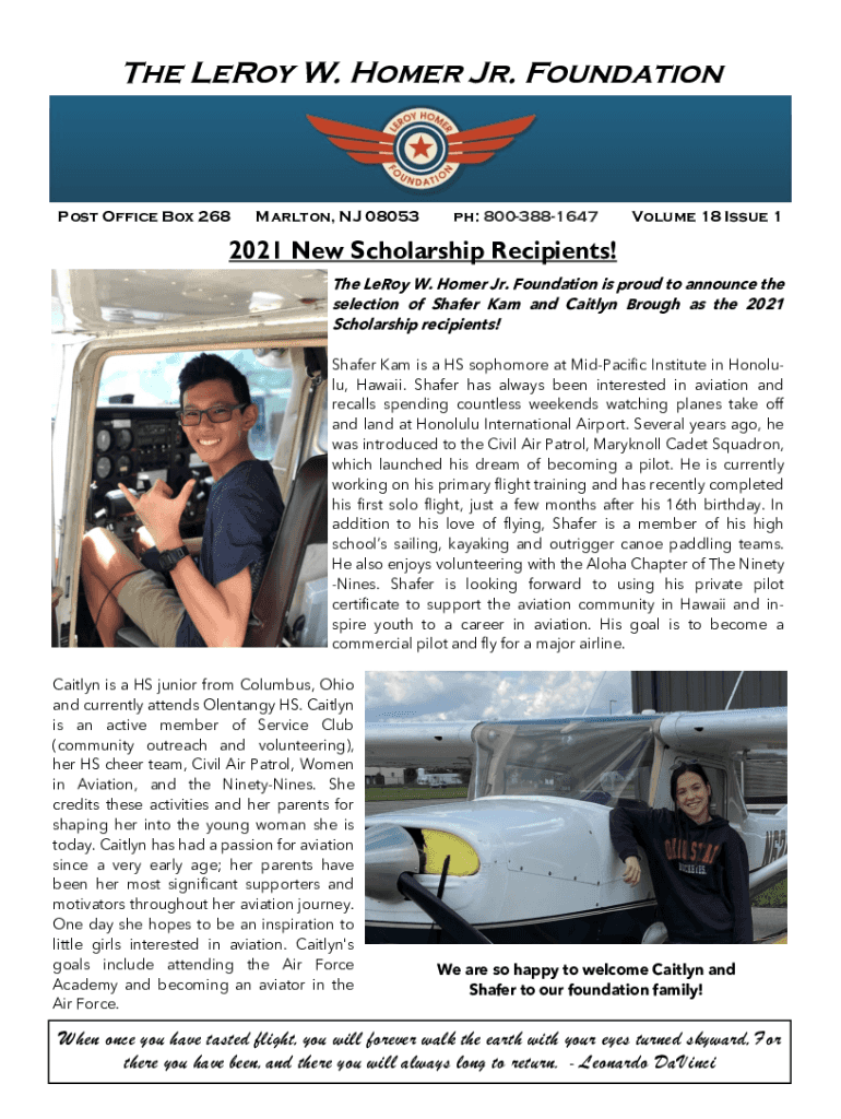 Fillable Online LeRoy W. Homer Jr. Foundation is on ... - Facebook Fax ...