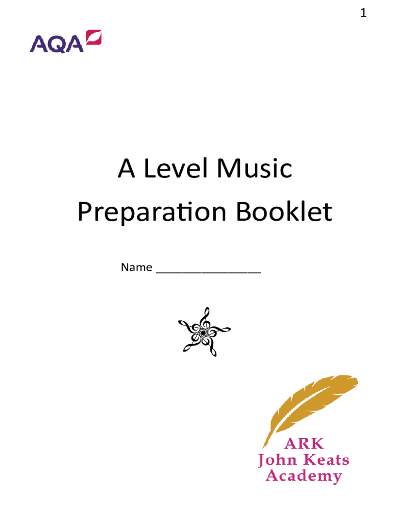Fillable Online A Level Music Preparation Booklet - Ark John Keats ...