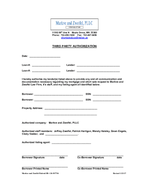 Fillable Online Law Firm 3rd Party Authorization Fax Email Print - pdfFiller