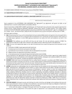 Fillable Online sentrilock sentricard authorized user agreement Fax ...