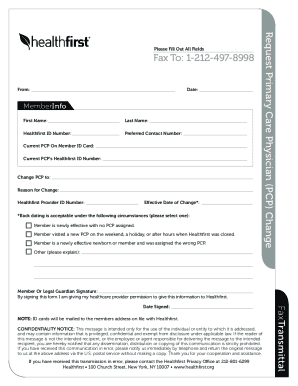Fillable Online New Primary Care Provider Change Request Form for ...