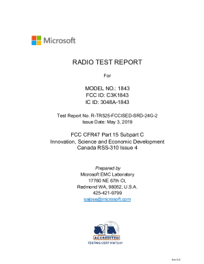 Fillable Online fcc 47 cfr part 15 subpart c certification test report ...