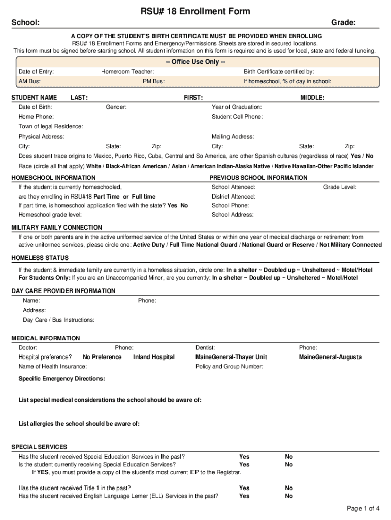 Fillable Online District Enrollment Form - 20-21 v1. PowerSchool Report Fax Email Print - pdfFiller