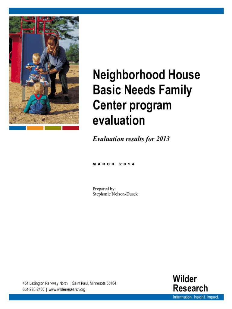 Fillable Online Neighborhood House Basic Needs Family Center program ...