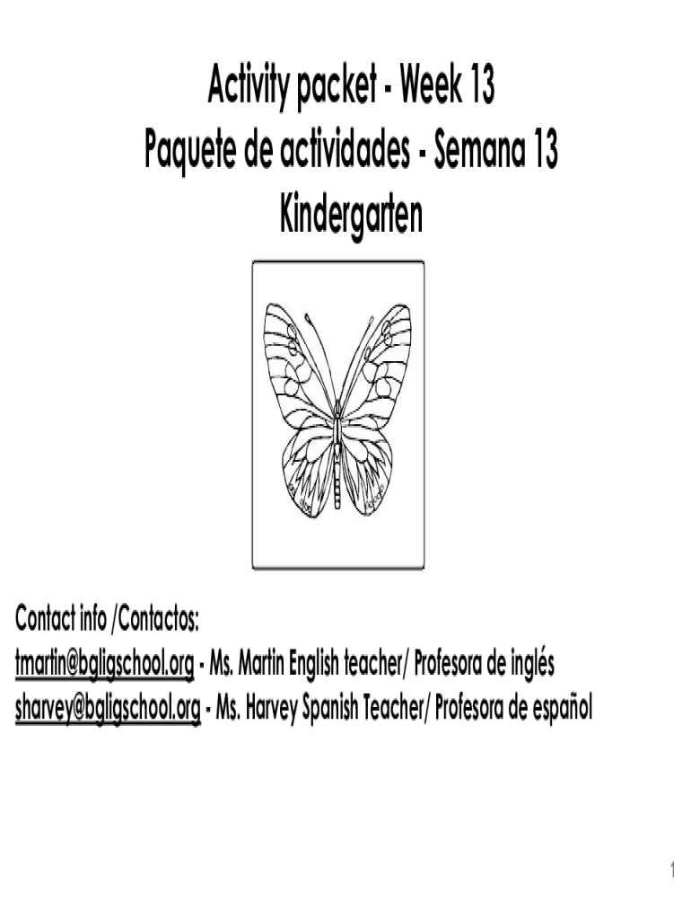 Fillable Online Activity packet - Week 13 Paquete de actividades Fax ...
