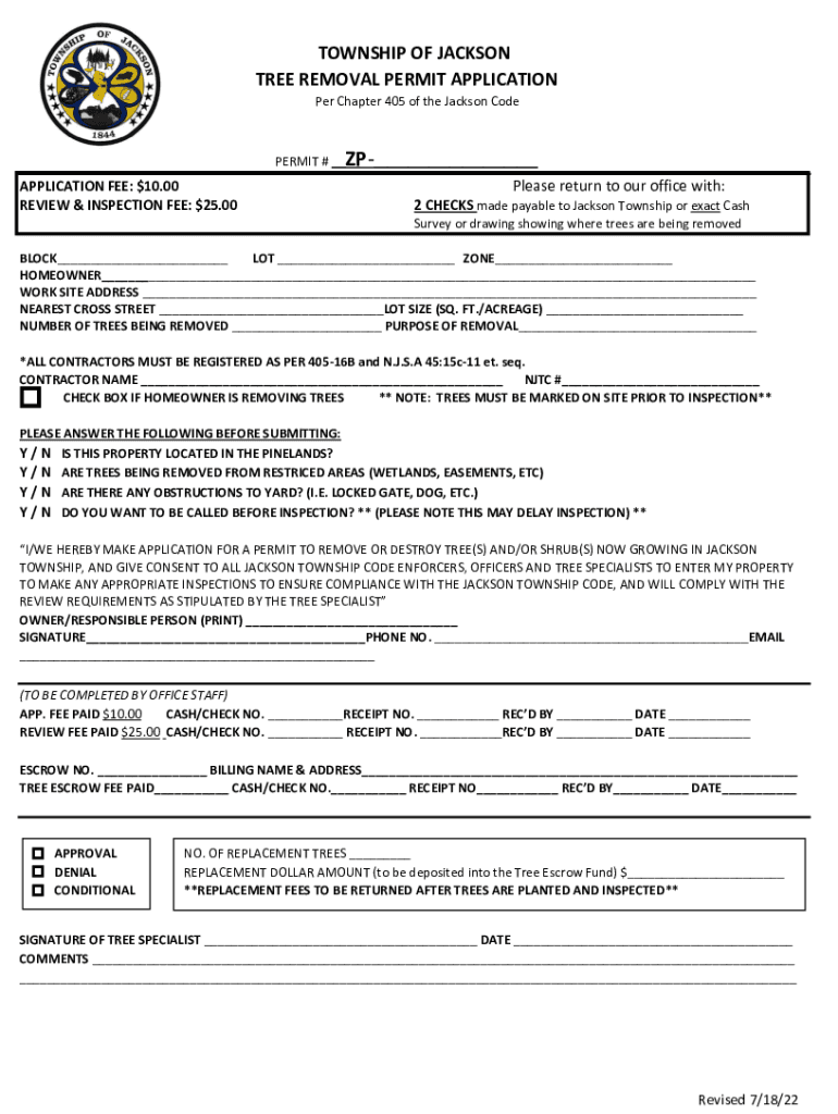 Fillable Online affidavit - fence - Jackson Township Fax Email Print ...