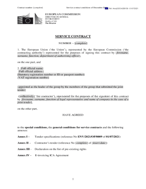 Fillable Online Service contract conditions of December 2018 Ref Fax ...