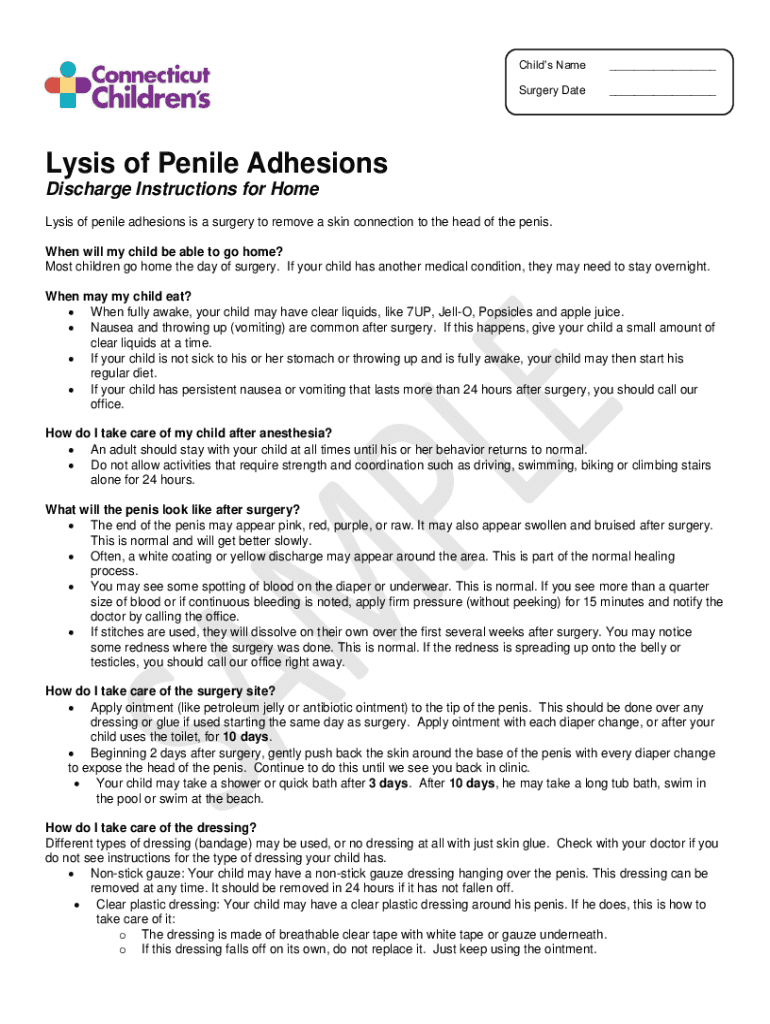 Fillable Online Penile Adhesions & Skin Bridges: What it is, Treatment ...