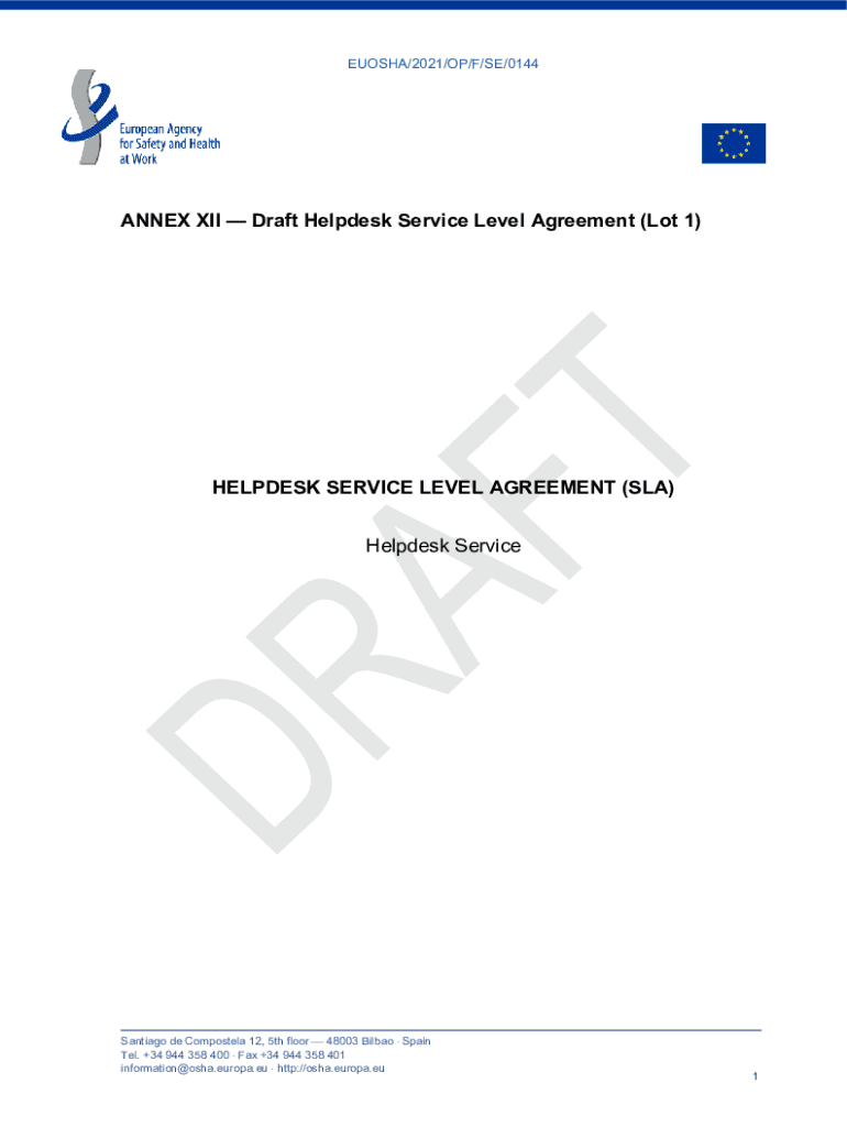 Fillable Online Sample Service Level Agreement (SLA) / SLA Template ...