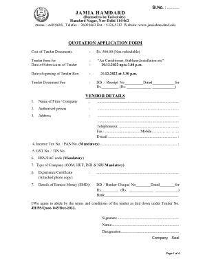Fillable Online Application Form and Tender Document-2013.doc Fax Email ...