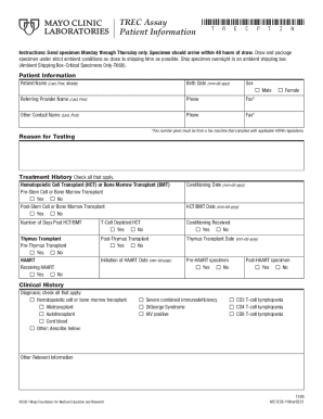 Fillable Online MCL - TREC Assay Patient Information - MC1235-119. MCL ...