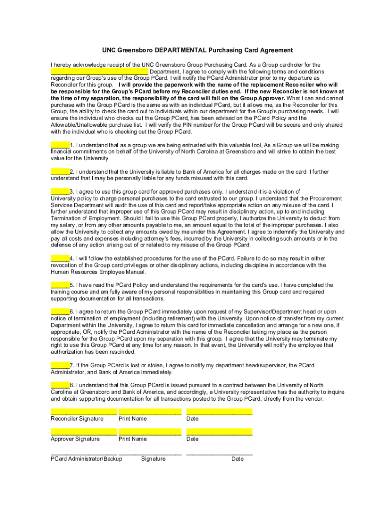 Fillable Online Departmental-PCard-Employee-Agreement-Form.pdf Fax ...