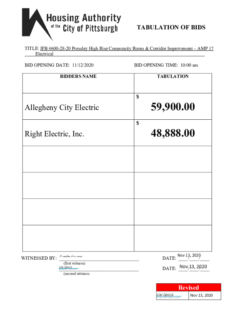 Fillable Online BID TABULATION - Gulf Coast State College Fax Email ...