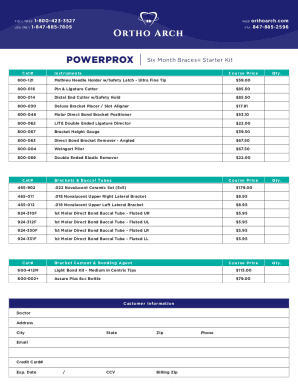 Fillable Online Order form - The Powerprox Six Month BracesTechnique ...