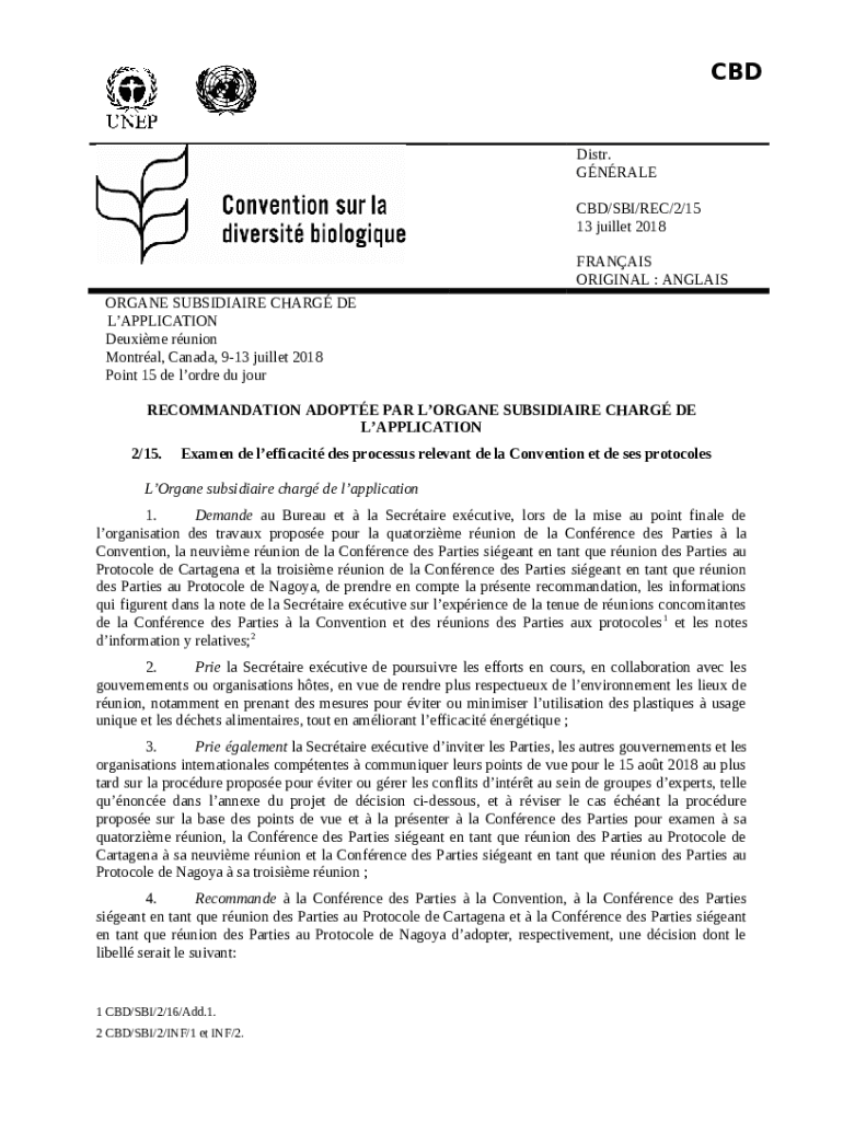 Perspectives mondiales de la diversit biologique 5 Doc Template | pdfFiller Perspectives mondiales de la diversit biologique 5 Doc Template | pdfFiller