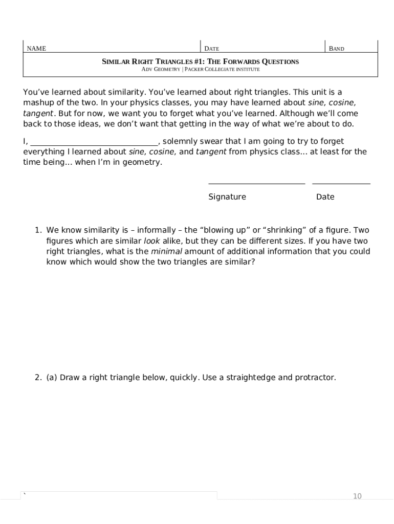 Similar Right Triangles (Fully Explained w/ 9 Examples!) Doc Template | pdfFiller