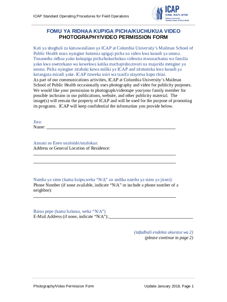 photography/video permission Doc Template | pdfFiller
