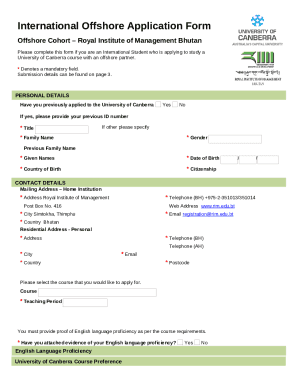 Offshore Application Bhutan - Studylib Doc Template | pdfFiller
