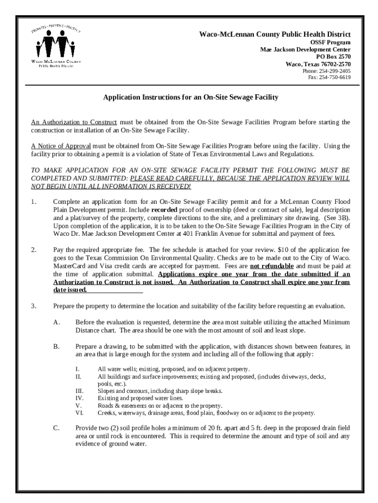 On-Site Sewage Facility Program - Victoria County, Texas Doc Template ...