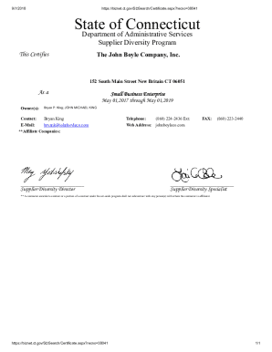 Fillable Online State of Connecticut - Supplier Diversity Fax Email ...