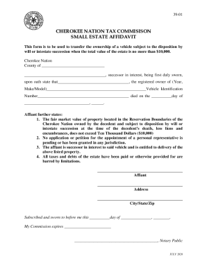 Fillable Online Oklahoma Small Estate Affidavit Form - Free PDFs Fax Email Print - pdfFiller