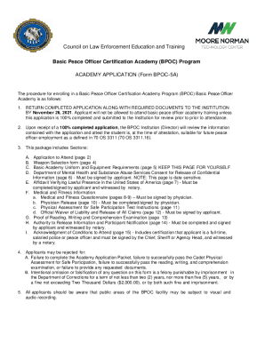 Fillable Online Police Academy - Basic Peace Officer Certificate Fax ...