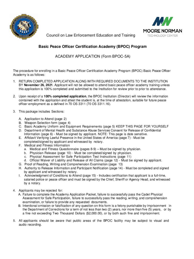 Fillable Online Police Academy - Basic Peace Officer Certificate Fax ...