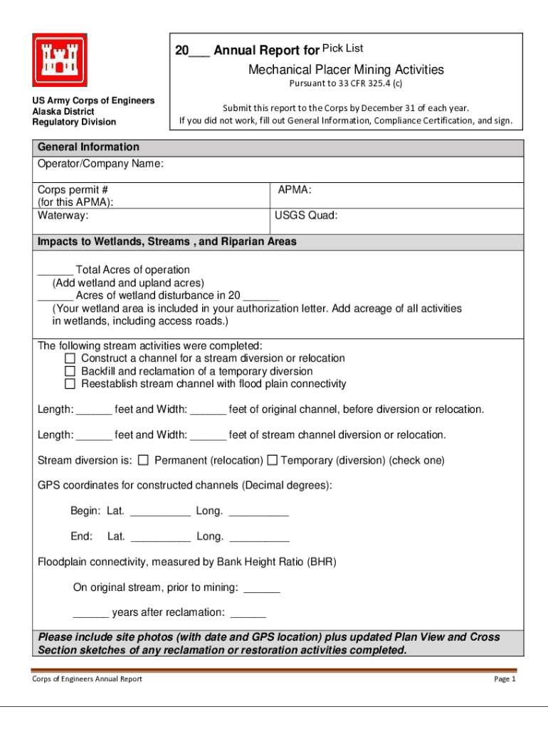 Fillable Online FACT SHEET - USACE Alaska District's - U.S. Army Fax ...