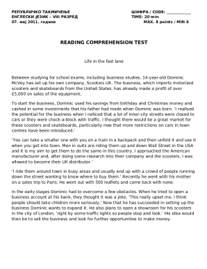 Reading Comprehension Sample Questions - TOEFL Junior Doc Template | pdfFiller