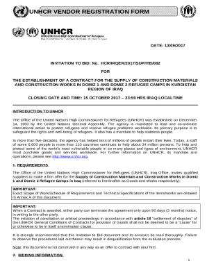 unhcr vendor registration - Development Business Doc Template | pdfFiller
