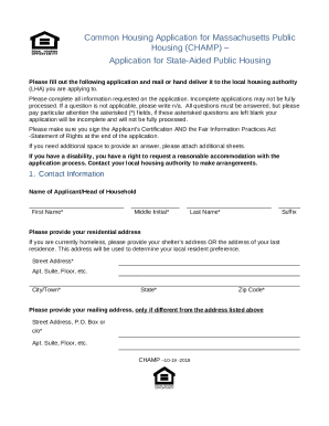 Application for State-Aided Public Housing Doc Template | pdfFiller