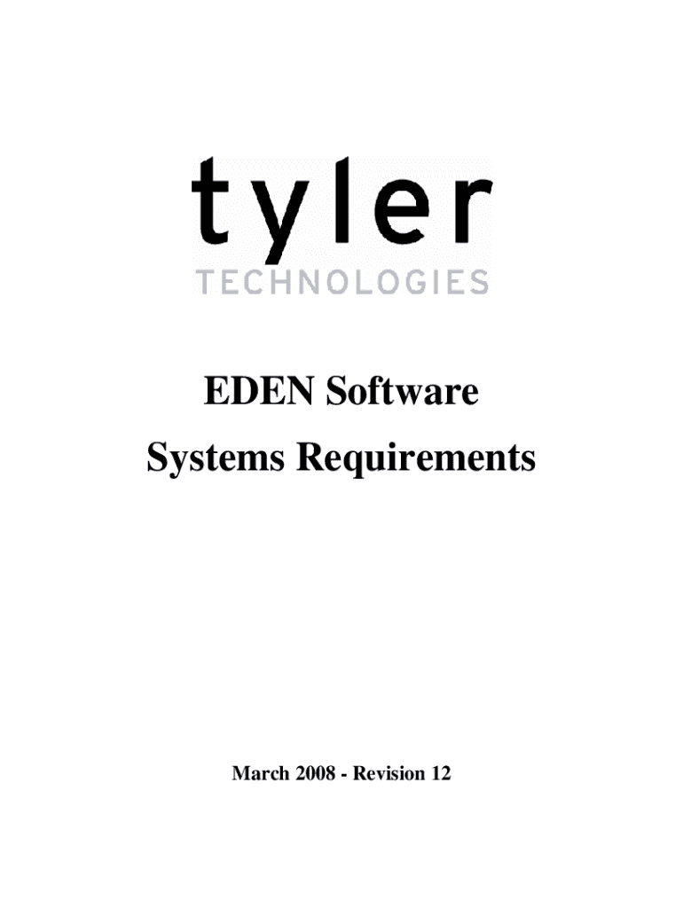 Fillable Online EDEN Software Systems Requirements Fax Email Print ...