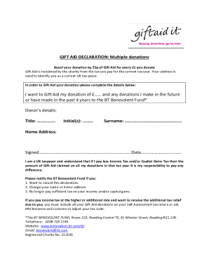 Fillable Online Gift Aid form Fax Email Print - pdfFiller