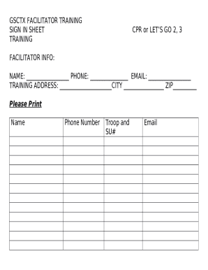 Sign-in sheet Doc Template | pdfFiller