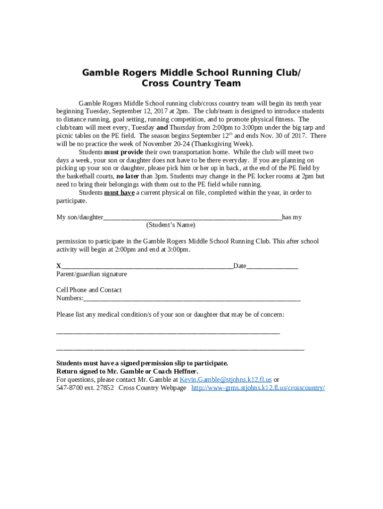 Gamble Rogers Middle School Cross Country Meet Results - www-grms ...